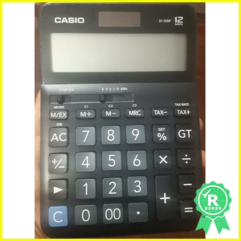 【hot sale】 Casio Calculator Original D-120F 12 Digits Big Display Solar & Battery Powered ...