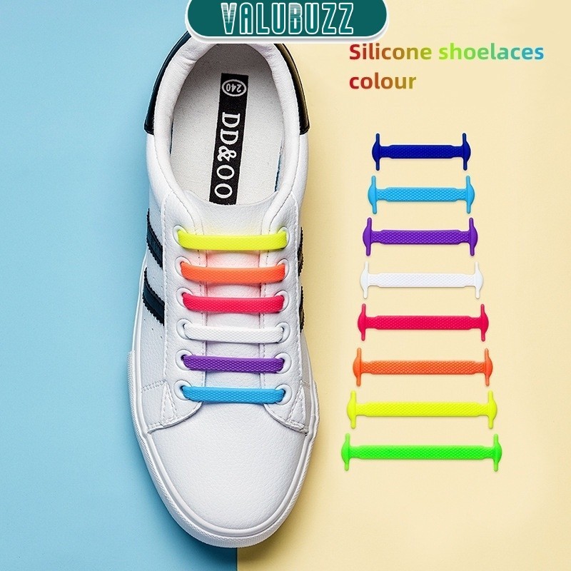 VLB Silicone shoe laces, 16 pieces/bag, no tie, rubber | Shopee Philippines