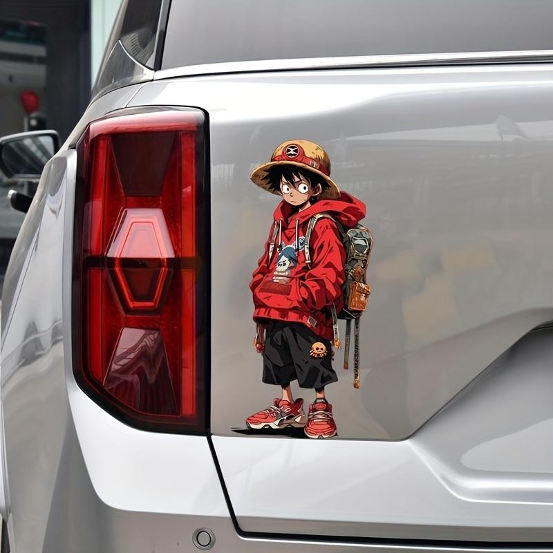 One Piece Luffy Anime Cartoon Car and Motorcycle Stickers Scratch Cover ...