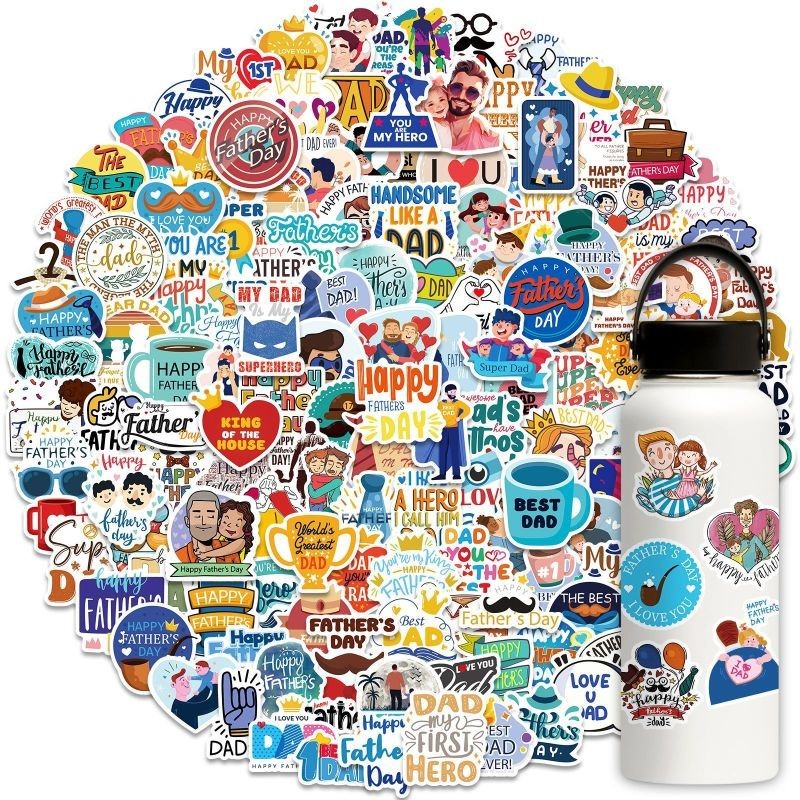 Happy Father's Day Stickers , 50PCS Cute Dad Stickers for Boxes ...