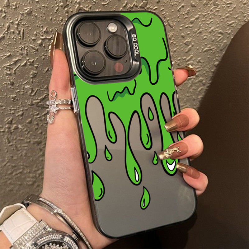 Artistic Green Blue Graffiti IMD Phone Case For Xiaomi Redmi Note 13 12 ...
