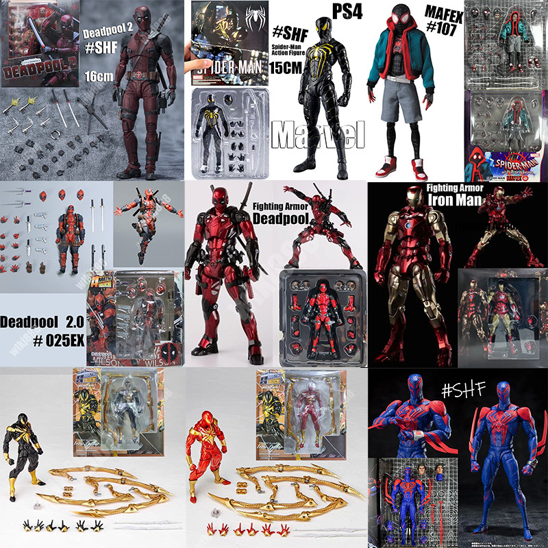 SHF SpiderMan 2099 Action Figure Marvel Bleeding Edge Deadpool Iron Man ...