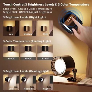LED Wall Mounted Lights Remote Control Wall Lamp Indoor Rechargeable ...