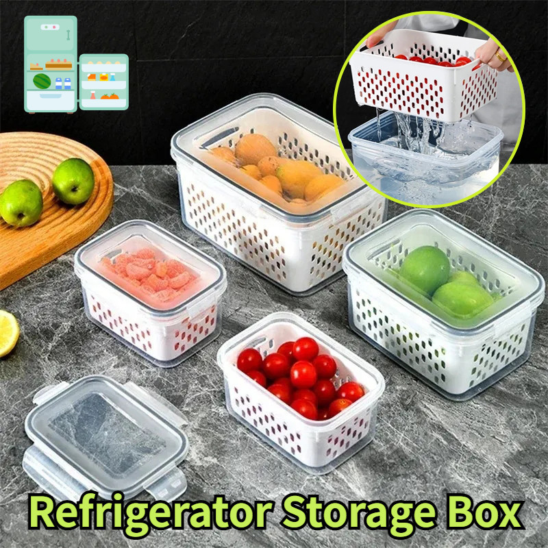 Refrigerator Storage Box Food Drain Basket Fresh Refrigerato Fridge ...