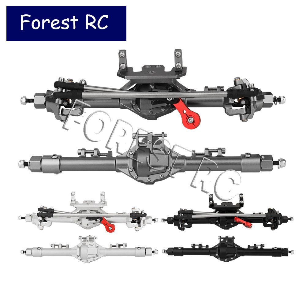 Aluminum Front & Rear Axles CNC Complete Axle Set for 1/10 RC Crawler Car Axial SCX10 II RGT ...