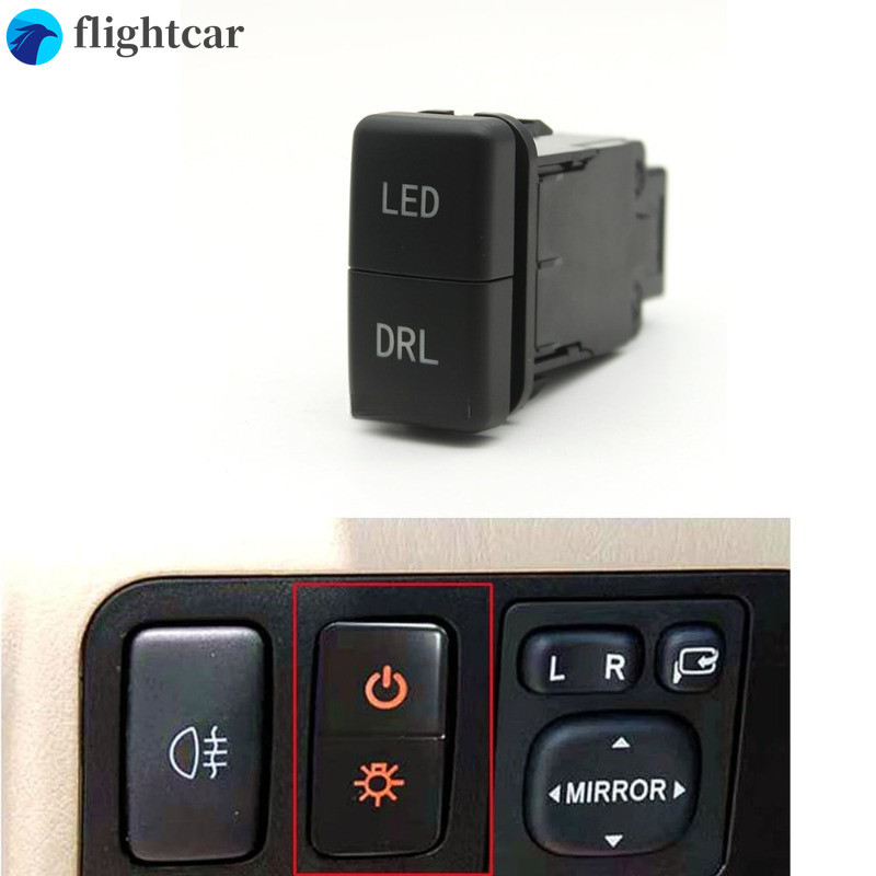 （FT）1PC Car Dual LED Light Fog Lamp Bar On Off Push Switch Button Fit ...