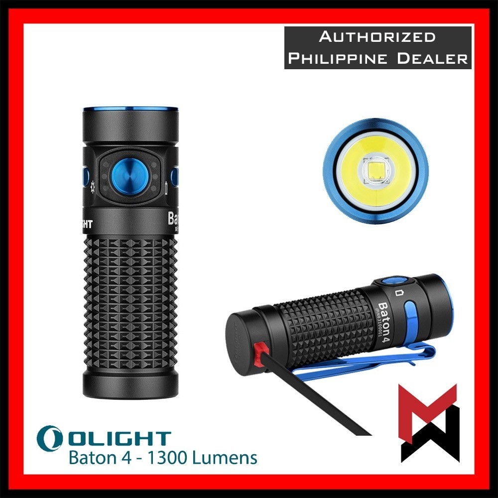 Olight Baton 4 - Black - S1R / Baton 3 Upgraded Version 1300 Lumens ...