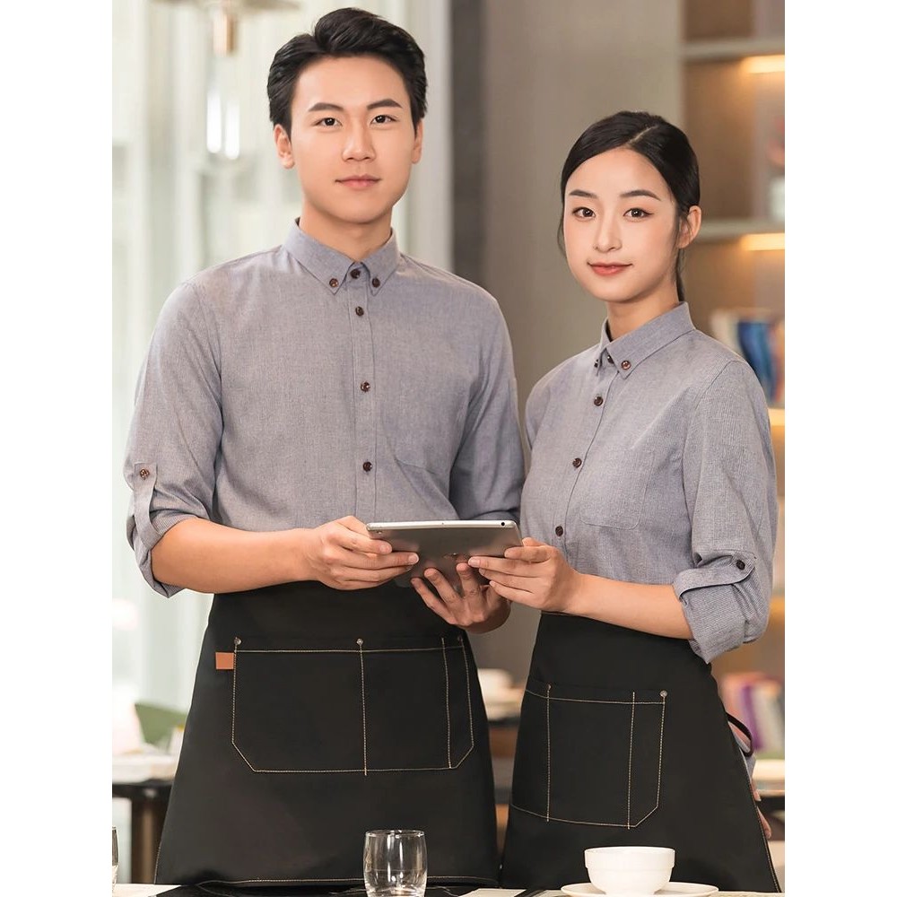 LOGO Chinese Restaurant Waiter Uniform for Man Hotel Food Service ...