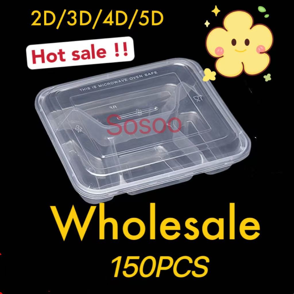 Wholesale 150pcs disposable bento box with lid plastic lunch take-out ...