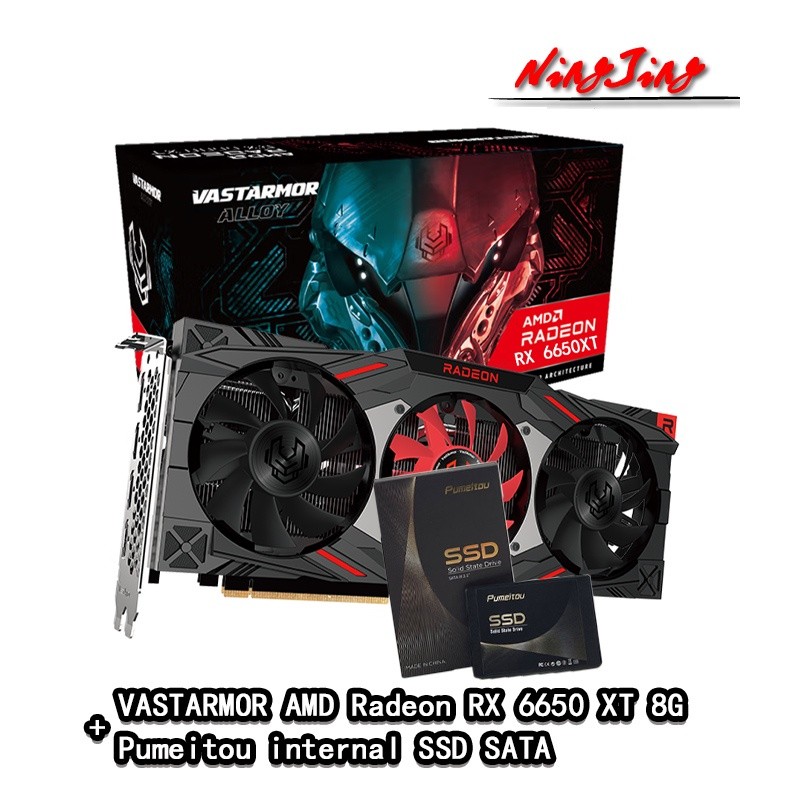 VASTARMOR Radeon RX 6650 XT Alloy New 8G GPU Graphics card +Pumeitou internal SSD SATA Suit ...