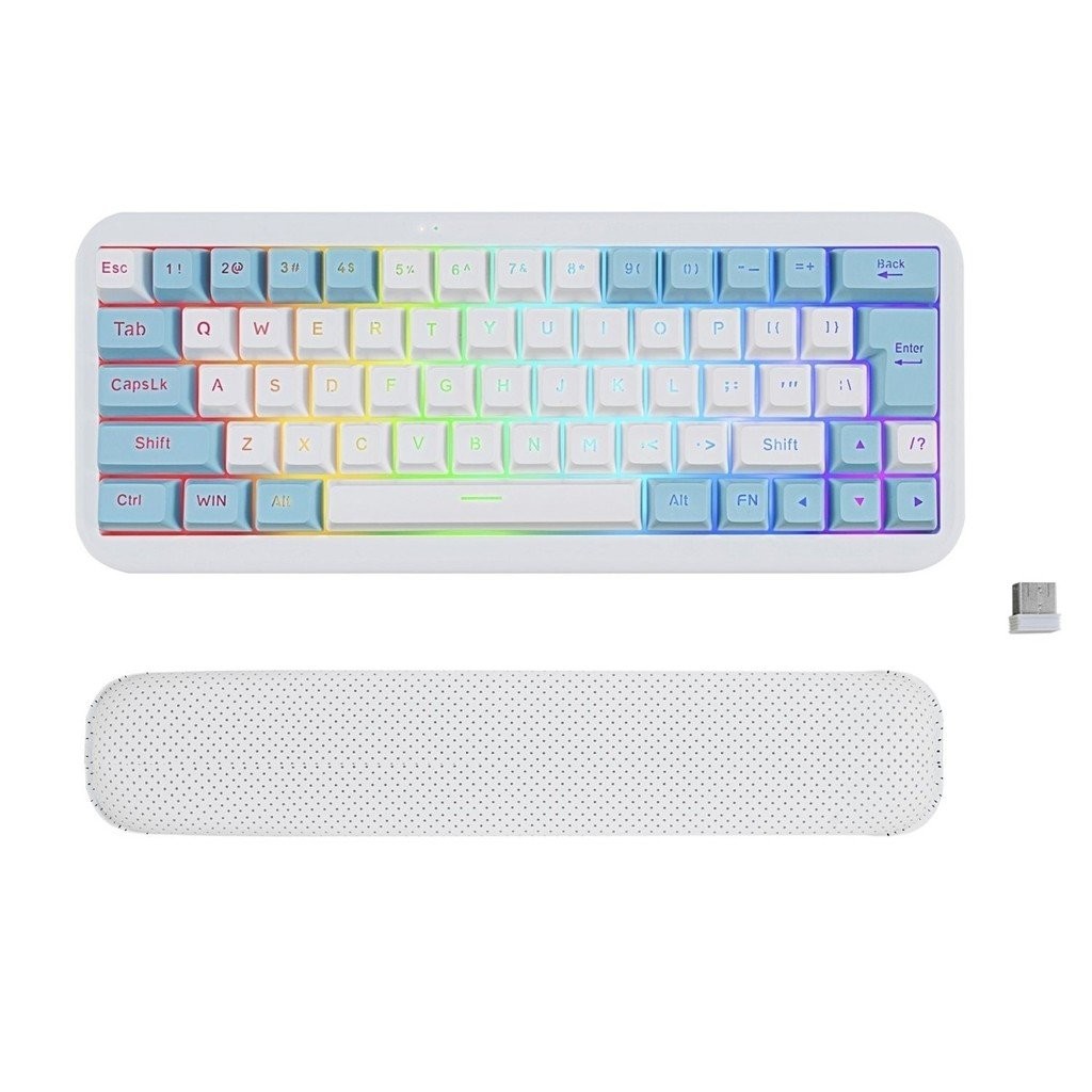 2.4G Wireless Keyboard63Key Film RGB Glowing Mechanical Feel Universal ...