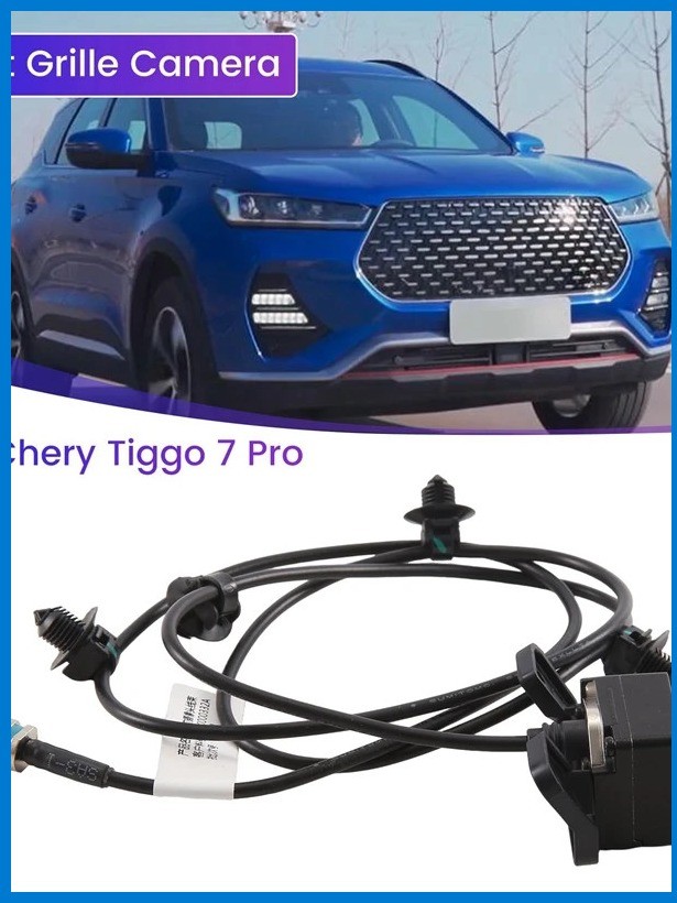 1 Piece 704000434AA Car Front Camera Front Grille Black ABS For Chery ...