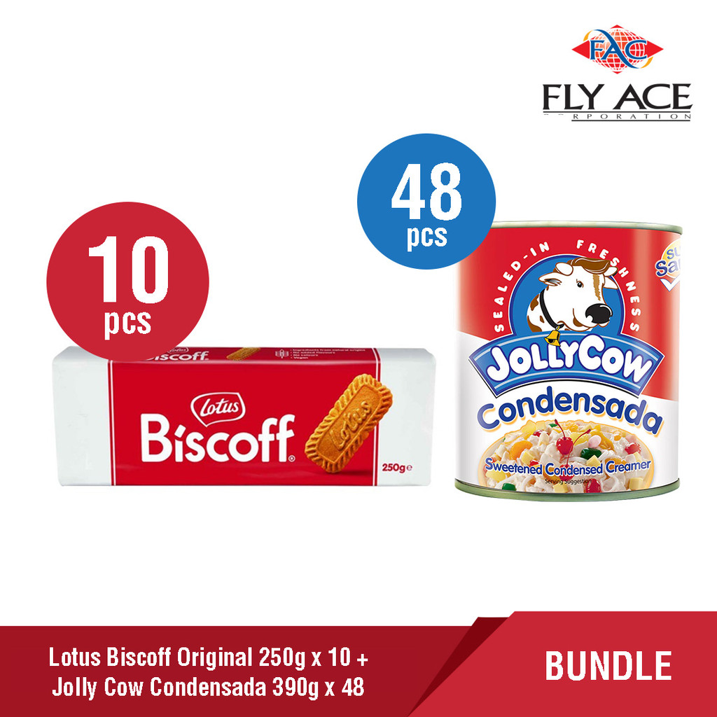 Lotus Biscoff Original 250g x 10 + Jolly Cow Condensada 390g x 48 ...