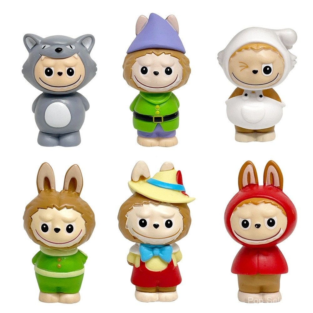 6Pcs/Set 7.5cm The Monsters Labubu Figure POP Labubu Fairy Tales Little ...