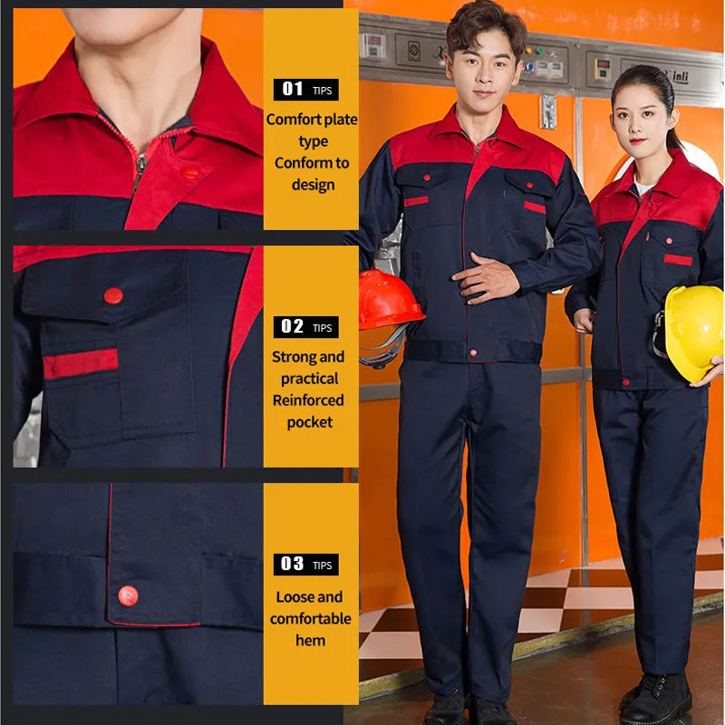 Safety Work Jacket for Men & Women Workwear Clothes Uniform Coverall ...