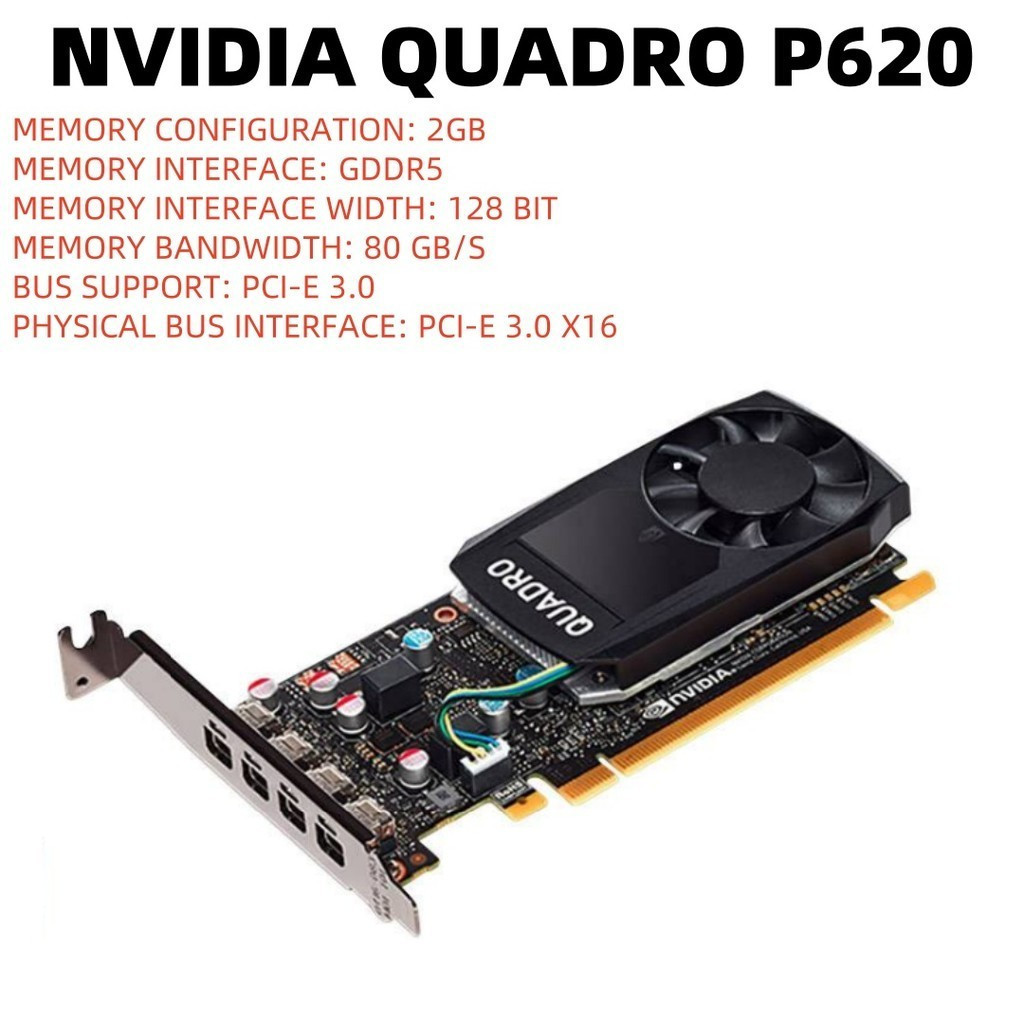 Nvidia Quadro P620 2GB GDDR5 PCIE Graphics Card 4x Mini DisplayPort Low ...