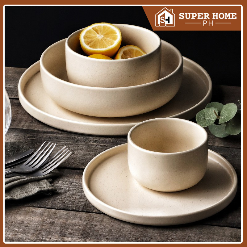 SHOME Modern Glaze Frosted Tableware Ceramic Dinner Plates Japanese ...
