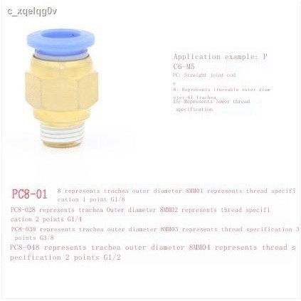 Solenoid valve pneumatic quick-insertion trachea connector PC10-03 ...