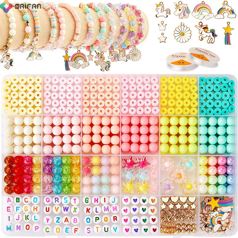 DIY Beads Set Bracelet Making Kit for Kid Creative Necklaces with ...