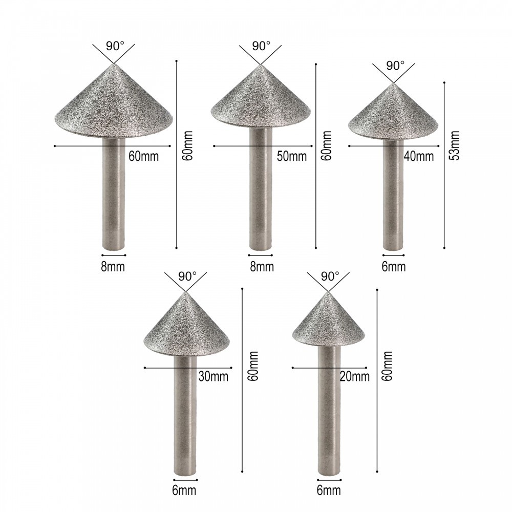 Diamond Countersink Chamfering Head for Stone Glass with 90 degree ...