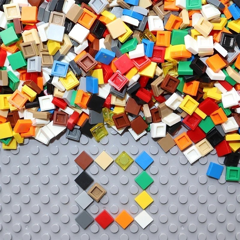 200PCS 1x1 Bricks Flat Tile Smooth 1*1 Building Blocks DIY Educational ...