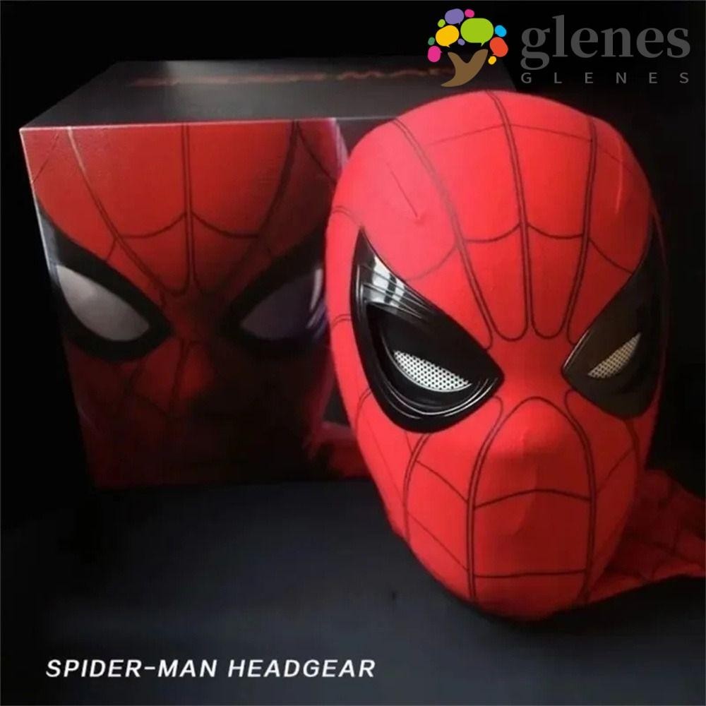 GLENES Spider-man Mask, Eyes Movable Chin Control Spider-man Headgear ...
