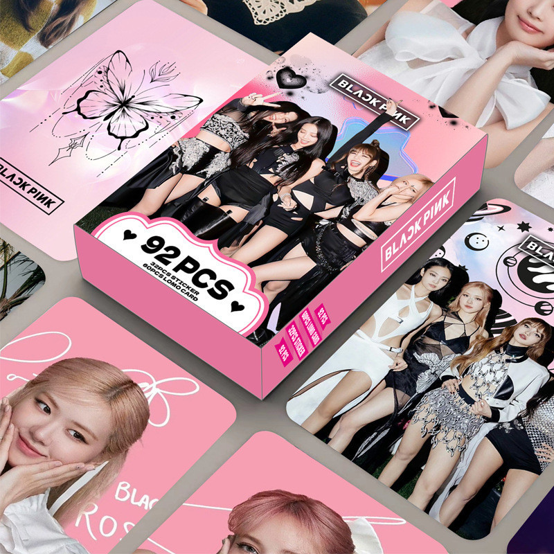 92-96pcs/box BP World Tour Stickers Photocards Jennie Jisoo Rose Lisa ...