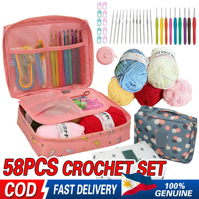 100PCS Crochet Kits for Beginners Colorful Crochet Hook Set with ...