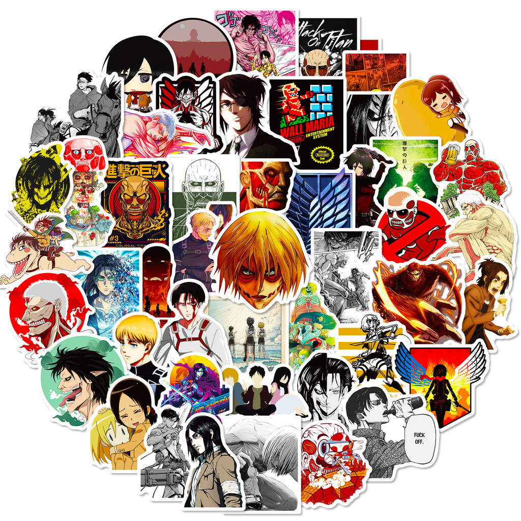 50PCS Anime Attack on Titan Mikasa Ackerman Eren Jäger for Helmet ...