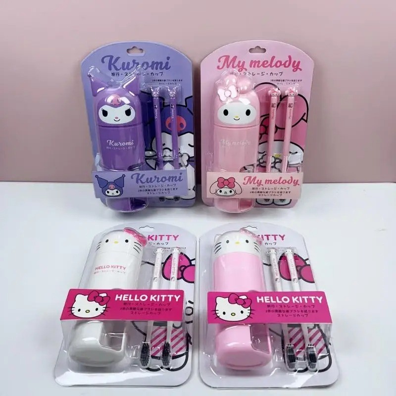 Cartoon Sanrio Toothbrush with Mouthwash Cup Portable Kawaii My Melody ...