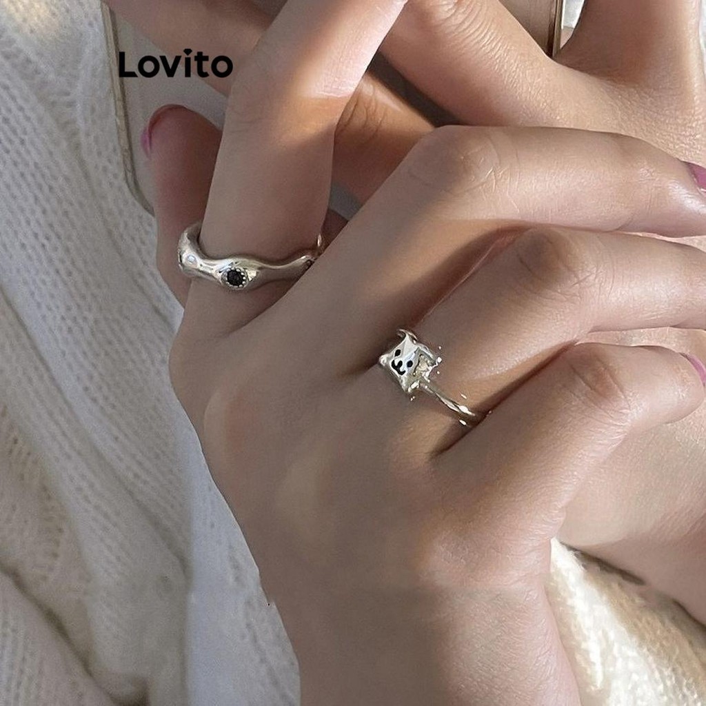 Lovito Women Cute Animal Dog Rings LFA23078 | Shopee Philippines