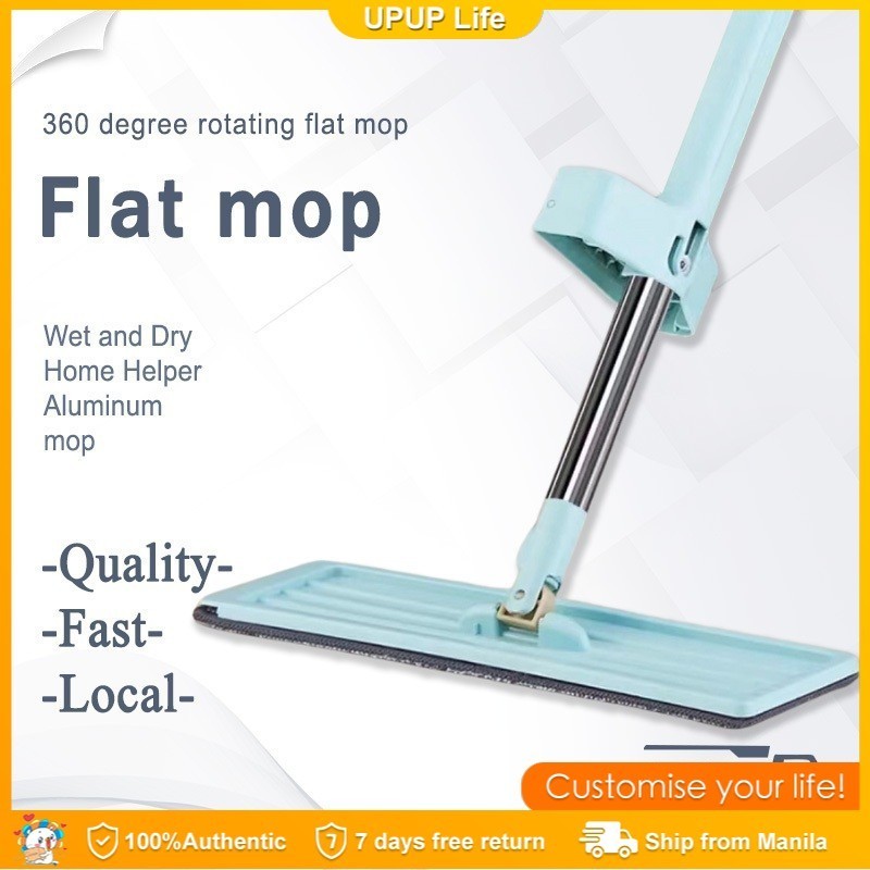 Smart Mop Auto Dehydrate 360 Rotating Extra Long Flat Mop Hand Free ...