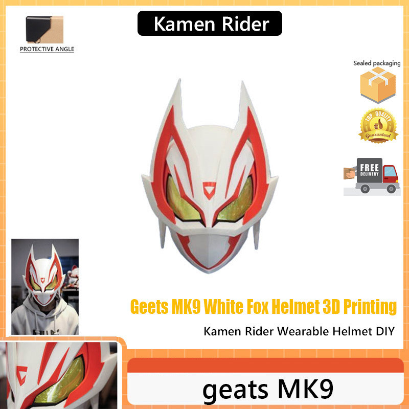 Kamen Rider geats MK9 White Fox Helmet 3D Printing cos | Shopee Philippines