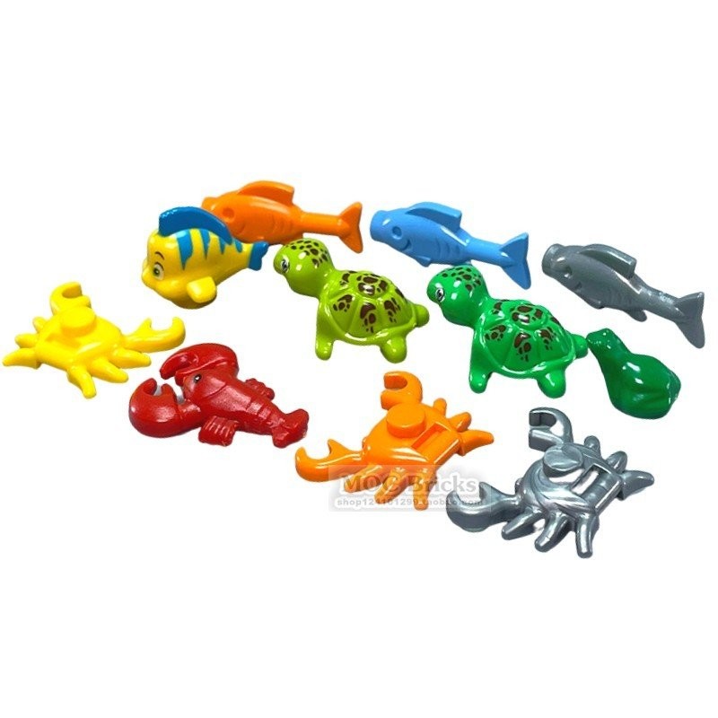 Building Blocks Series Children's Toys Lobster Crab Small Fish Turtle ...