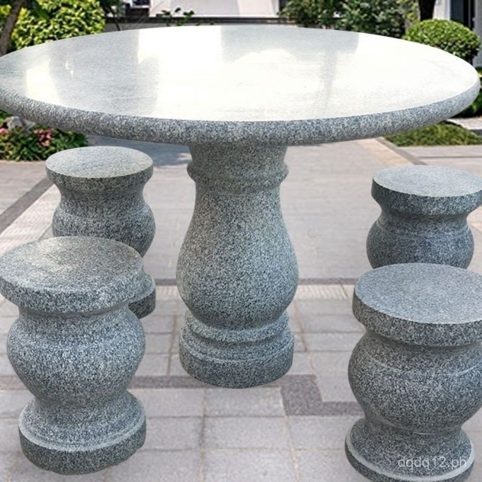 Stone Table Stone Bench Garden Outdoor Natural Marble Round Table Home ...