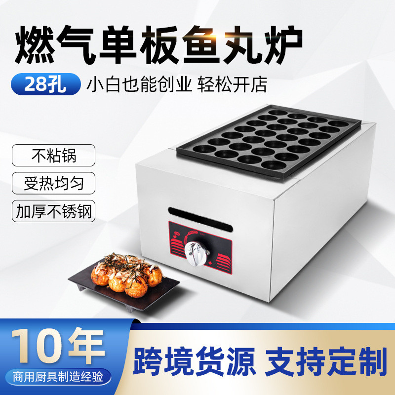 28Kong Zhangyu Small Meatball Machine Commercial Single Board Gas Fish ...