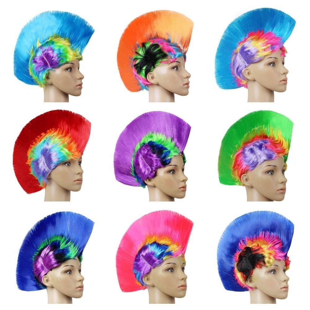 Funny Cockscomb, Colored Natural Mohawk Wig, Unisex Invisible Fluffy ...