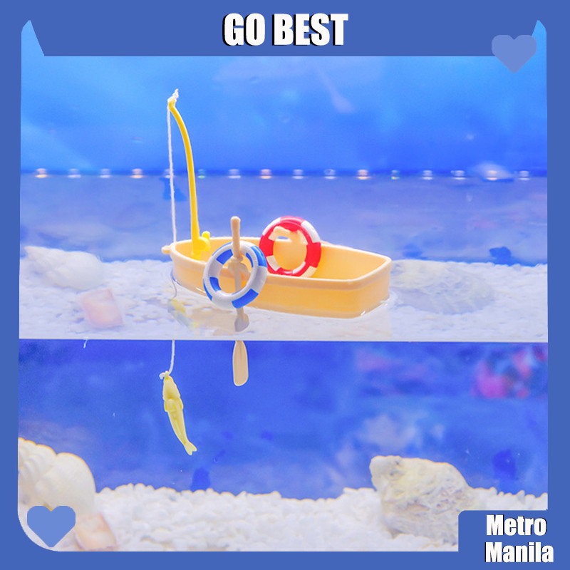 Miniature Fishing Boat Speed Boat Ship Fishing Boat Fish Tank Floating ...