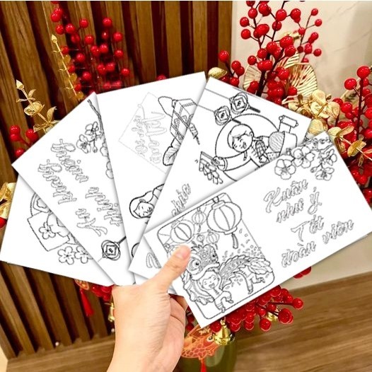 Coloring pictures with theme CNY coloring cards for children cards ...