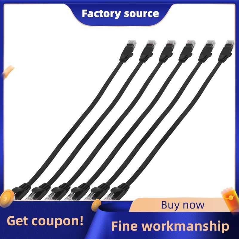 6 Pcs 1 Ft Flat Internet Network Cable Solid Cat6 High Speed Patch Lan ...
