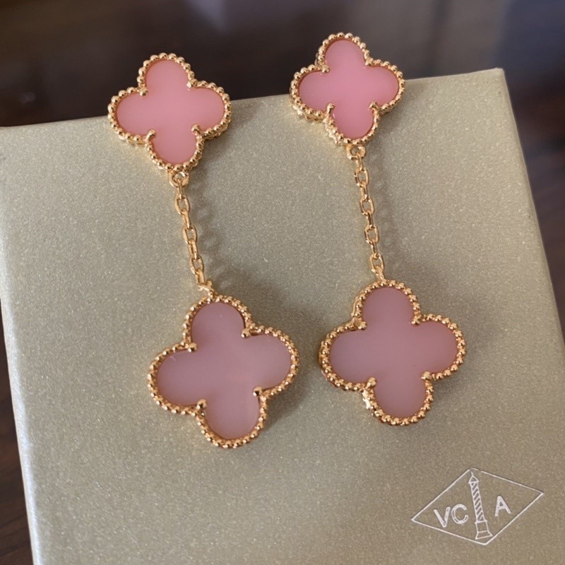 [LILY]High Quality Van Cleef Gold Vca Dangling Earrings For Women ...