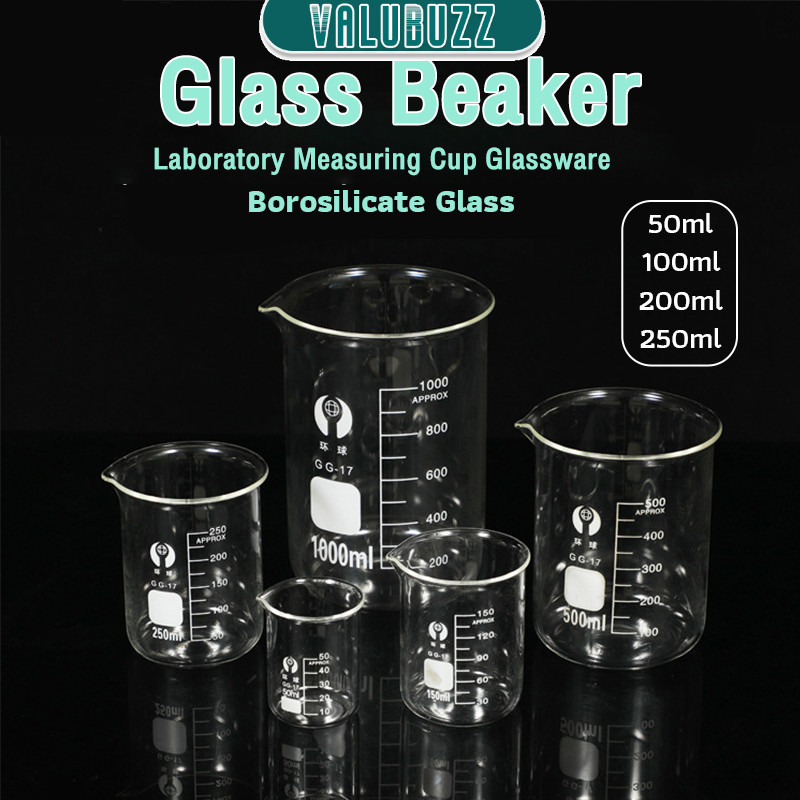 VLB Glass Beaker 50/100/250/200ml Laboratory Measuring Cup Glassware ...
