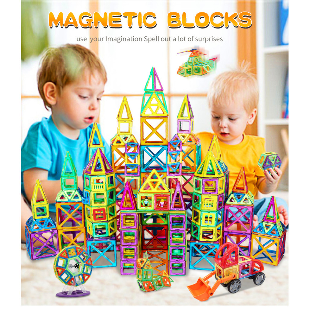 46Pcs Big Size Magnetic Bricks Building Blocks Set Constructor Games ...