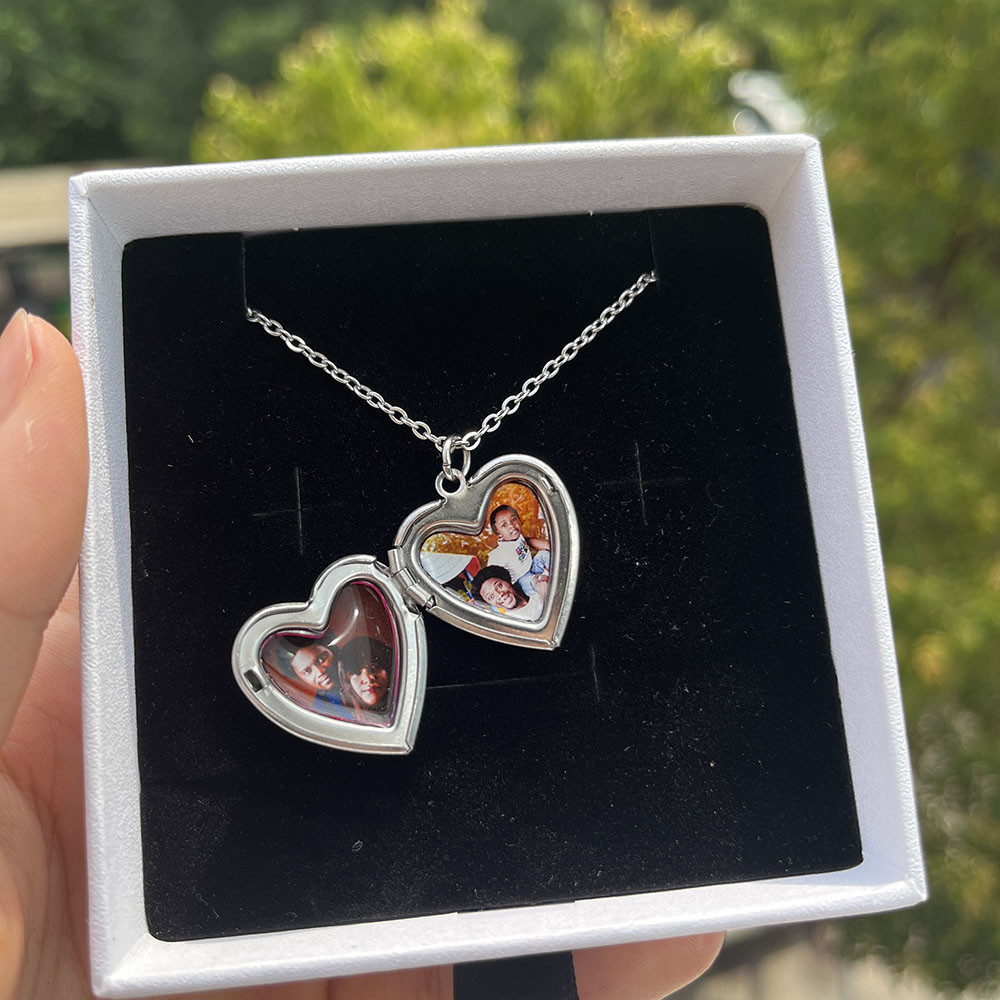 Personalized Heart Locket Necklace with Picture Stainless Steel Heart ...