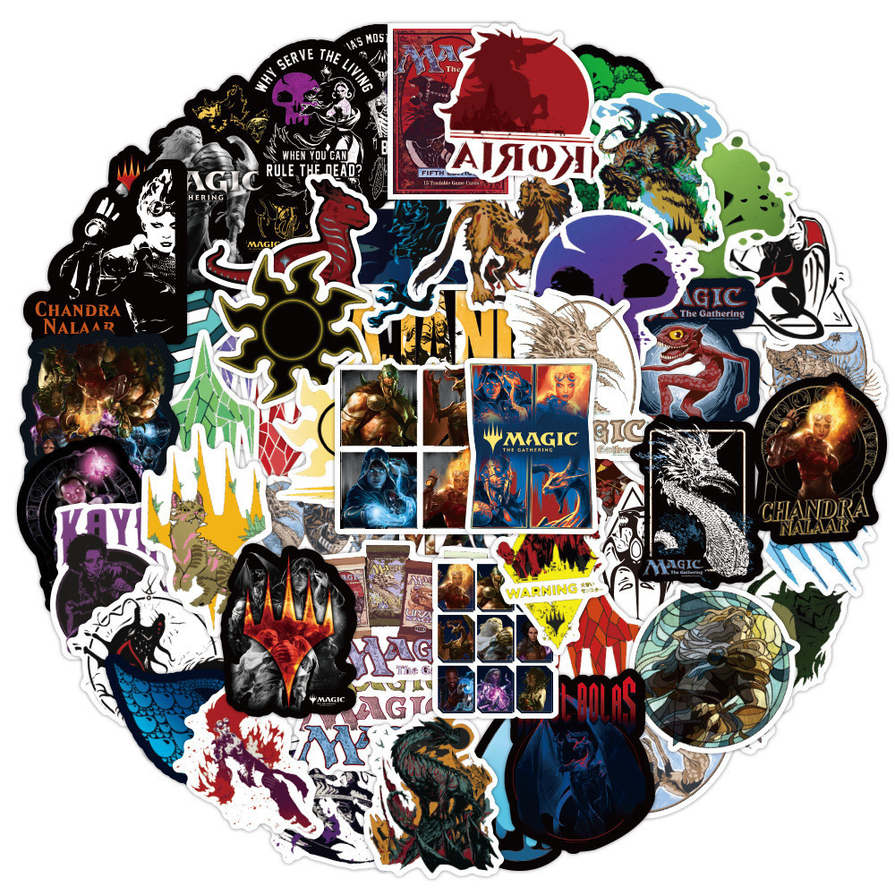 50Pcs/Set Magic：The Gathering - MTG TCG Stickers DIY Fashion Waterproof ...