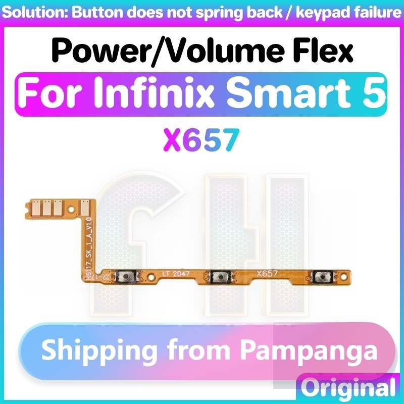 Power Volume button flex For Infinix smart 5 x657 Switch ON OFF Key Mute Button Ribbon Flex ...