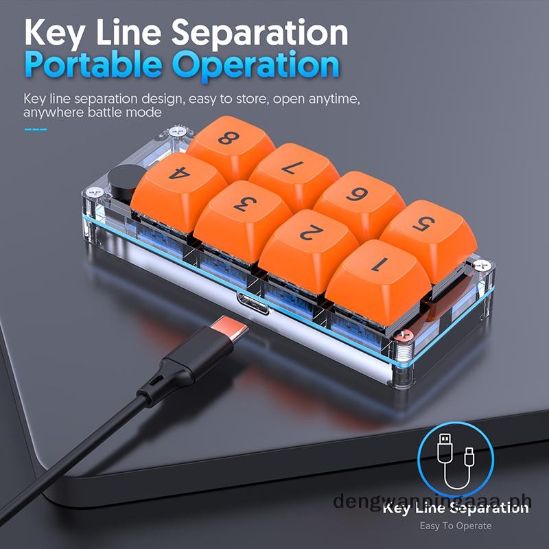 [DEN] 8 Key Shortcut Macro Programmable Fully Hot Swappable Mechanical ...