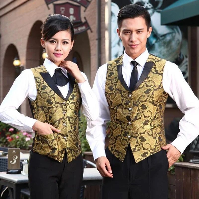 Women Night Club Waitress Vest Uniform Bright Color Bar Men Waiter Vest ...