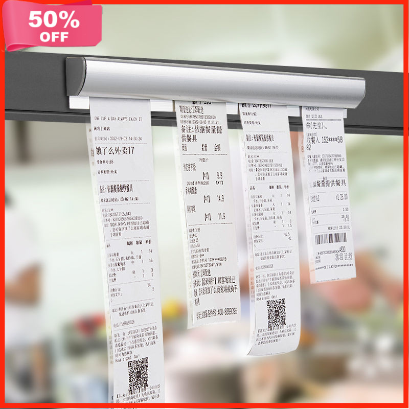 Aluminum Alloy Wall-Mounted Sticked Take-Out List Receipt Clip Hanging ...