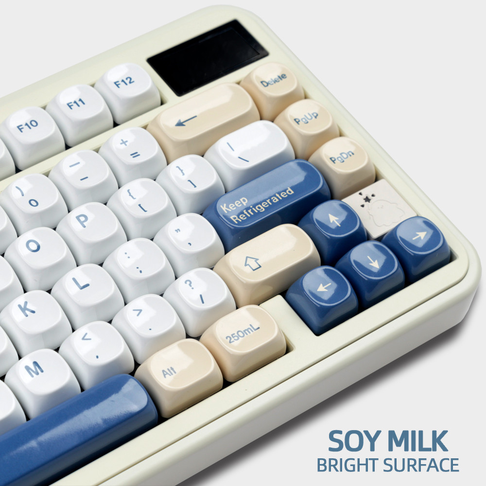 Bright Surface Soy Milk 144Keys/Set Keycaps MOA/MOG/XDA Profile PBT Dye ...